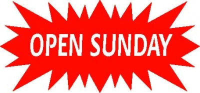 Open Sunday Red-- STAR – National Stock Sign