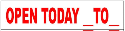 Open Today -- LRCORR – National Stock Sign