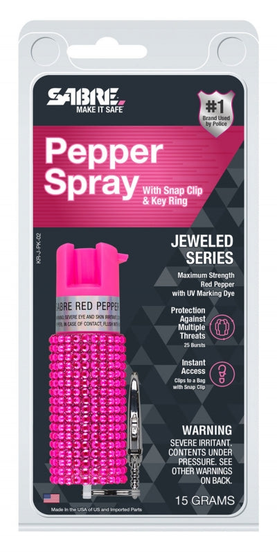 Pink Jeweled Pepper Spray- JHC – National Stock Sign