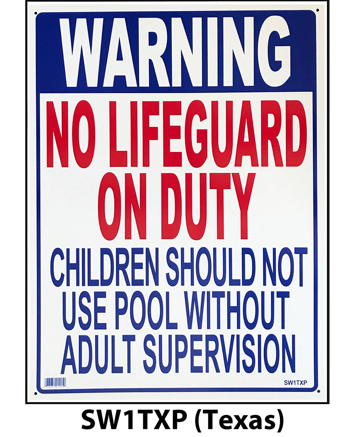 SW1TXP-- Texas Pool Sign – National Stock Sign