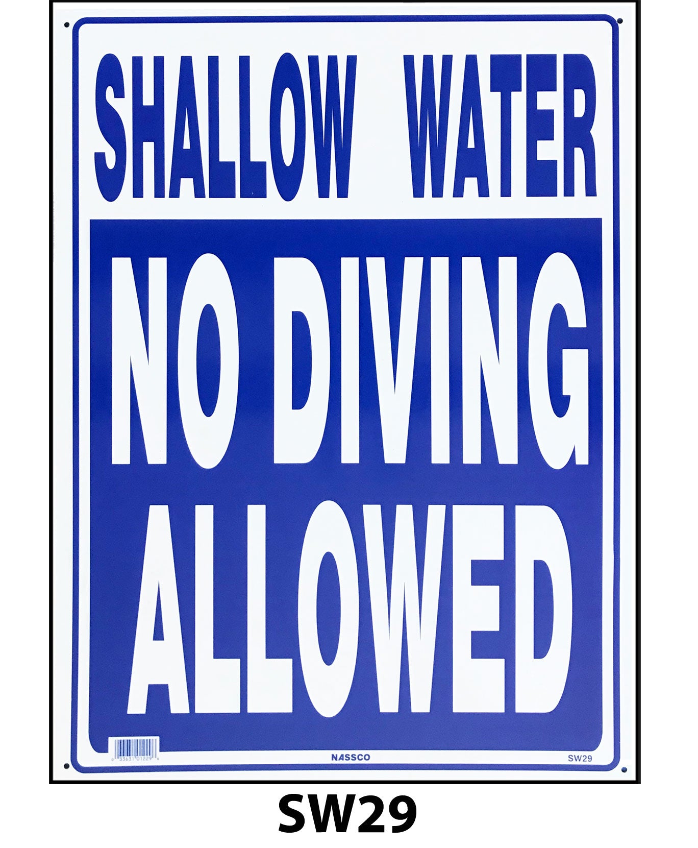 SW-29 Shallow Water/ No Diving Allowed-- SW18X24 – National Stock Sign