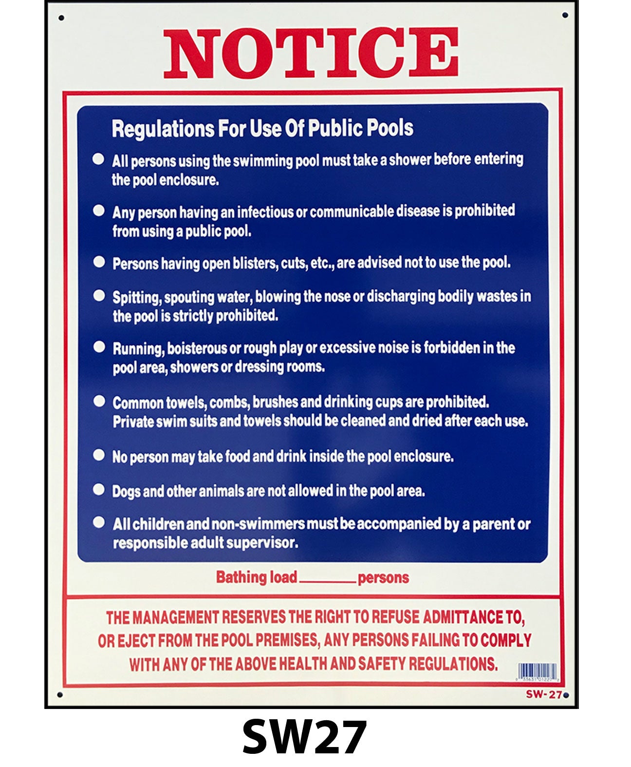 SW27 SW 18x24 – National Stock Sign